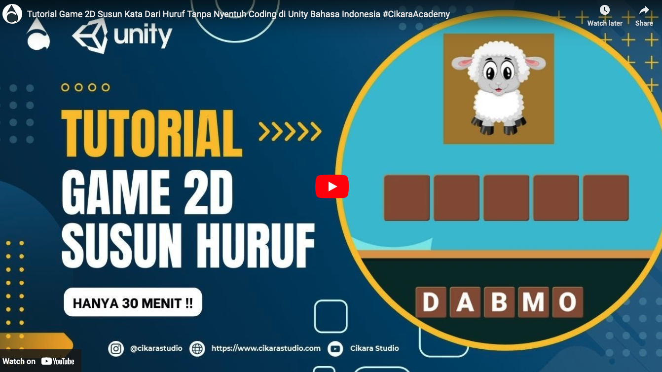 UnityPackages: Tutorial Game 2D Susun Kata Dari Huruf Tanpa Nyentuh Coding di Unity Bahasa ...